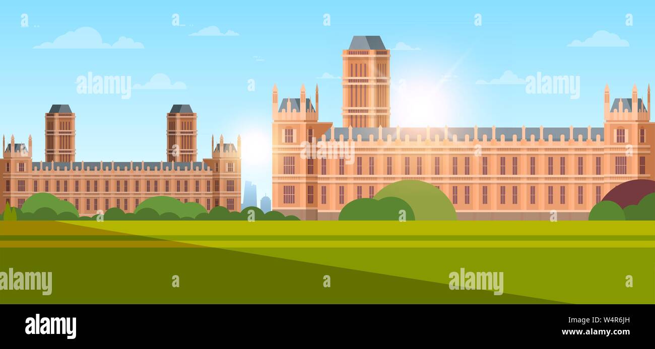 modern national university or college building exterior view empty ...