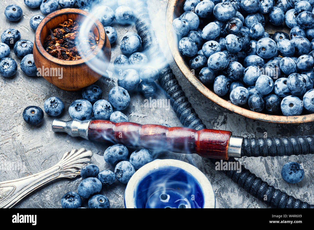 Asia kalian.Hookah with bilberry flavor.Smoking berry tobacco.Shisha ...