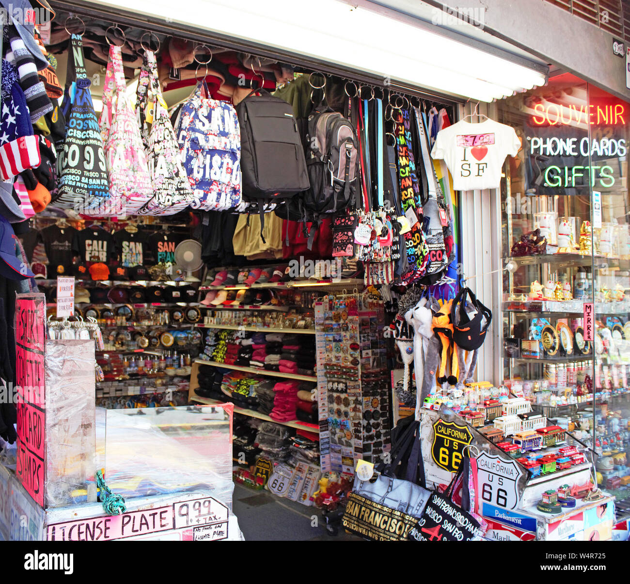 A sidewalk gift shop in a tourist area Stock Photo - Alamy