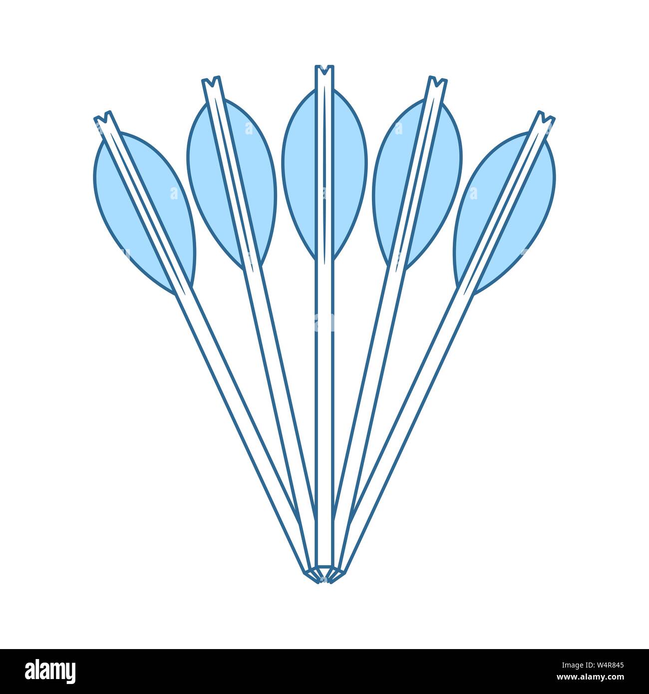 Crossbow Bolts Icon. Thin Line With Blue Fill Design. Vector ...