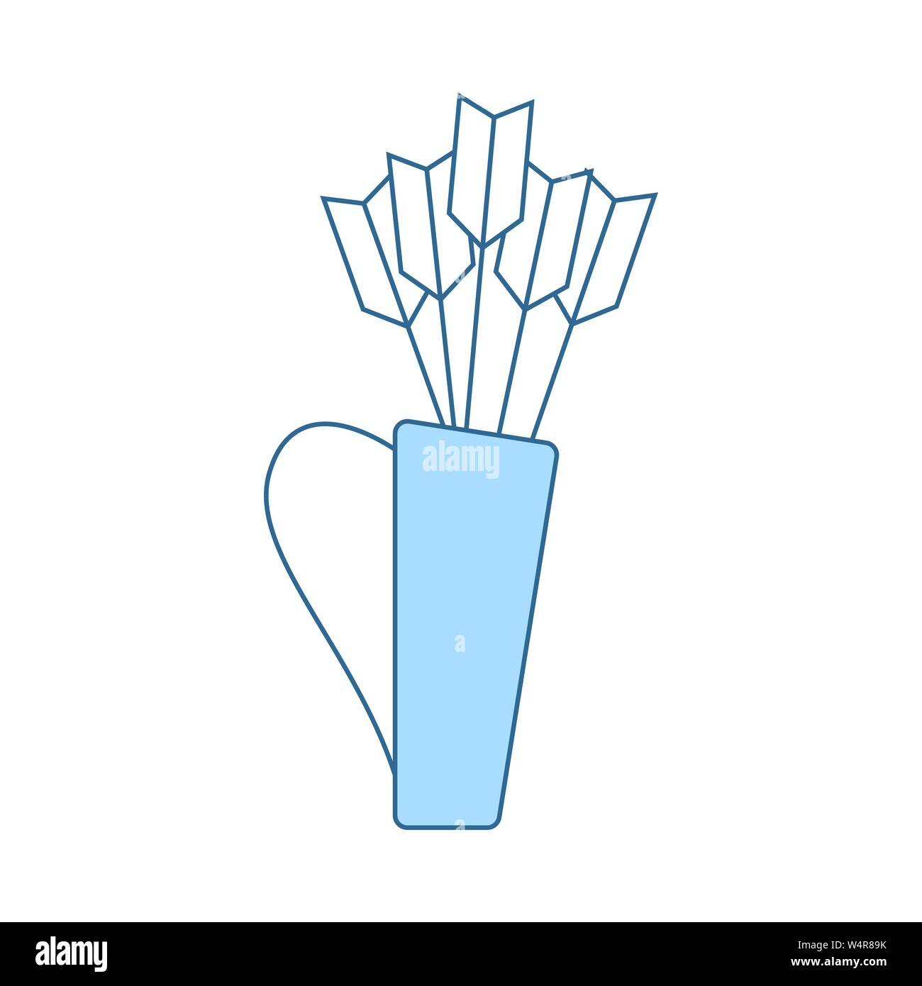Quiver With Arrows Icon. Thin Line With Blue Fill Design. Vector ...