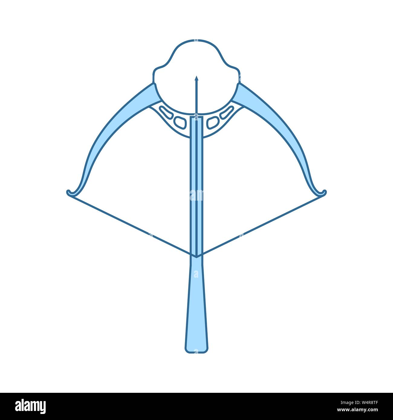 Crossbow Icon. Thin Line With Blue Fill Design. Vector Illustration ...