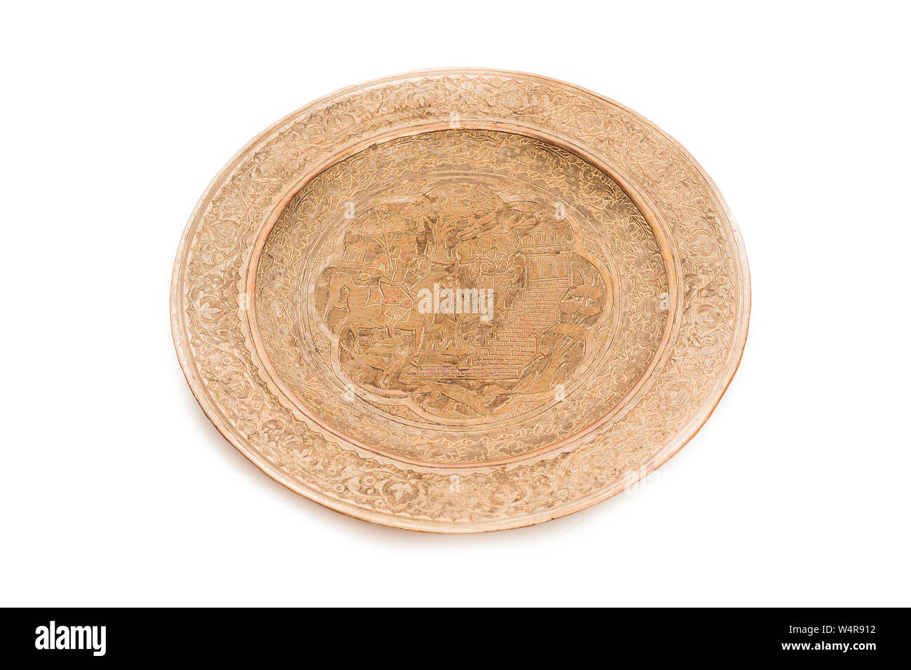 Antique gold aztec ring isolated on white background Stock Photo - Alamy