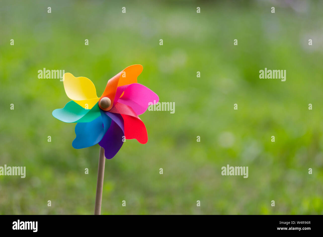 Colorful pinweel on the left side of shot Stock Photo - Alamy