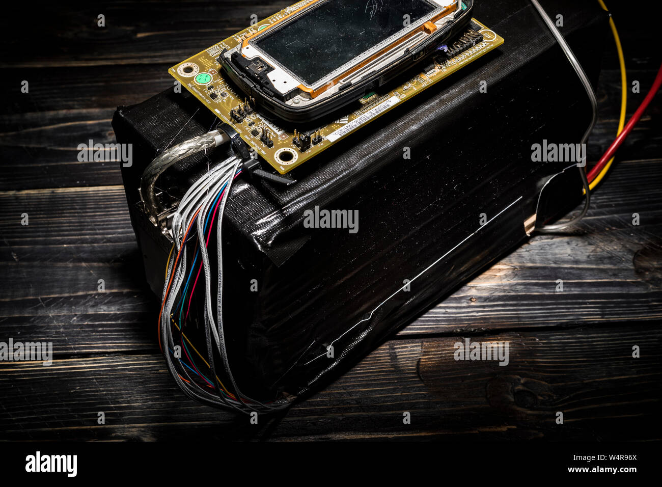 Terrorist bomb made at home with remote controlled detonator and lot of ...