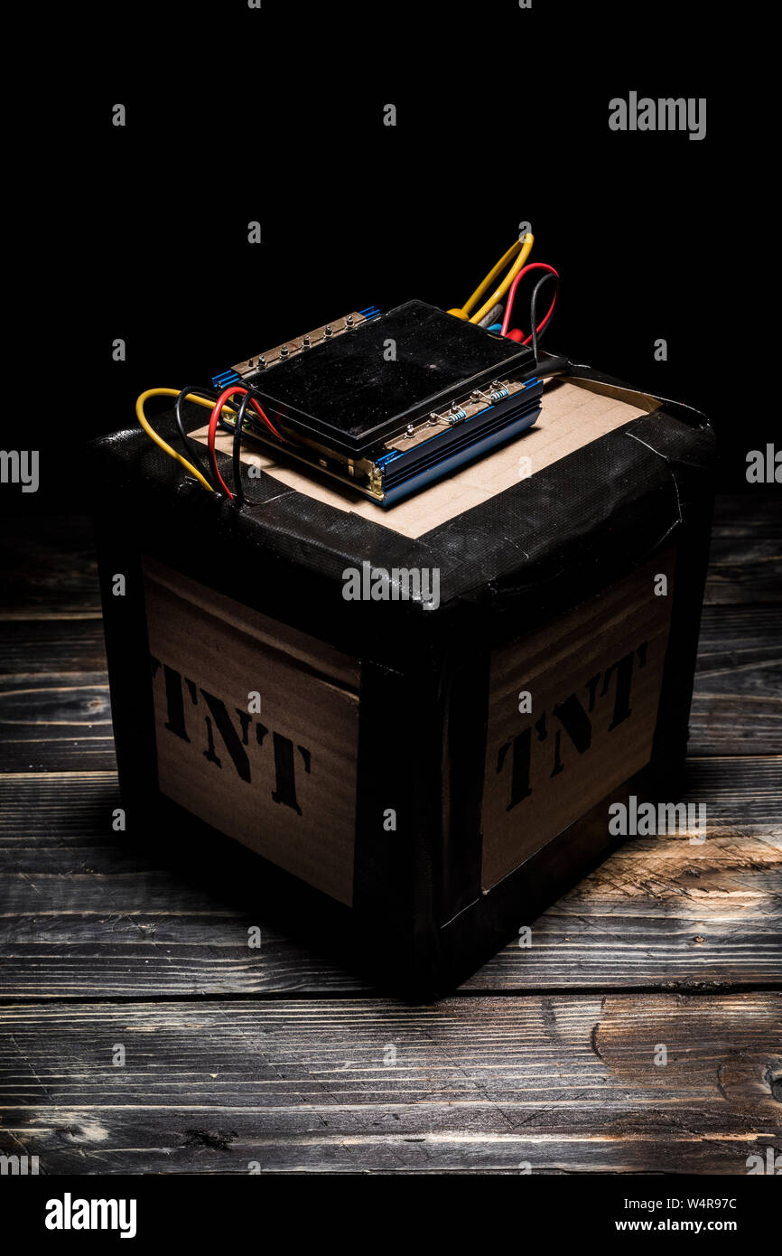 Terrorist bomb made at home with remote controlled detonator and lot of ...