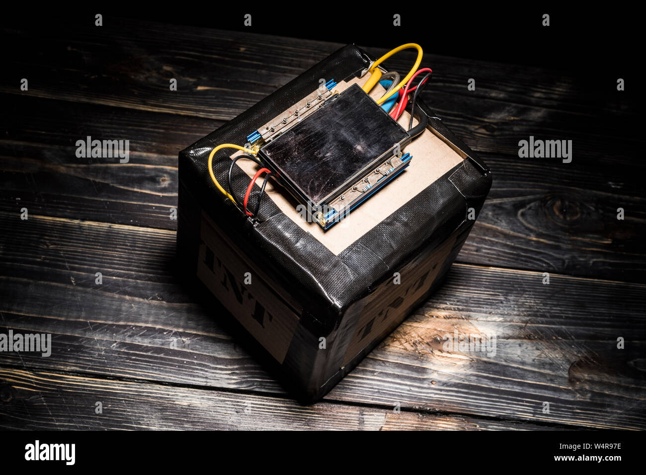 Terrorist bomb made at home with remote controlled detonator and lot of ...