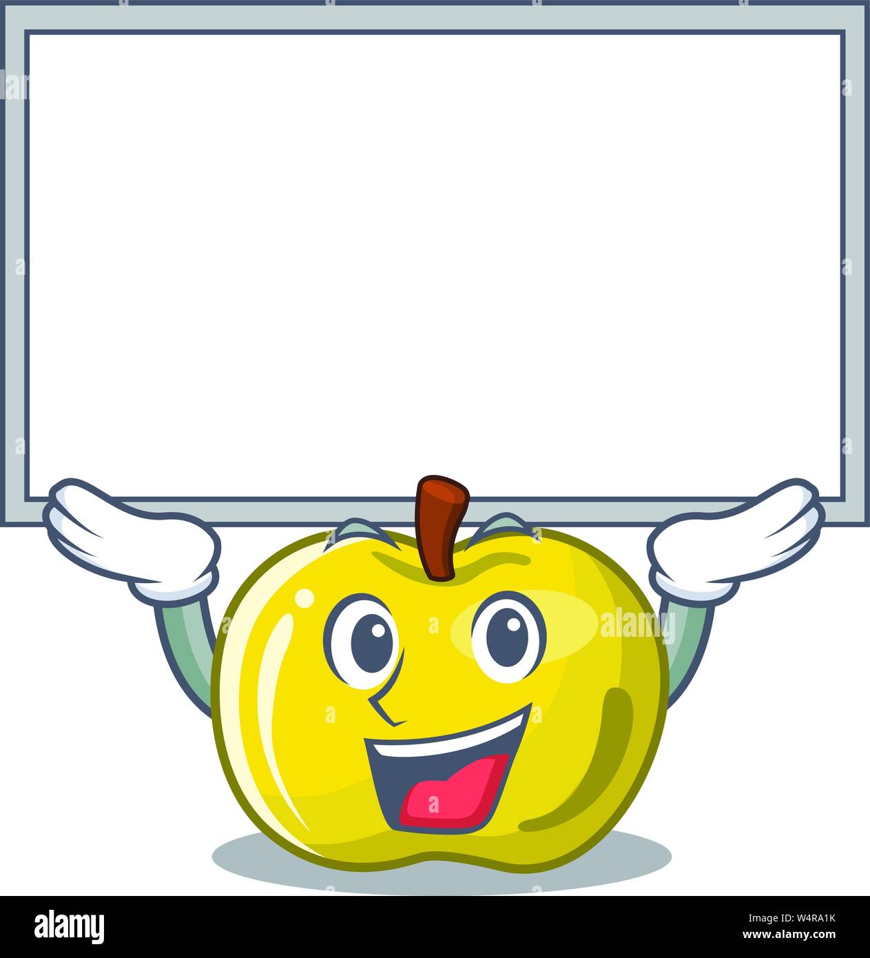 Up board yellow apple the slices cartoon shape vector illustration ...