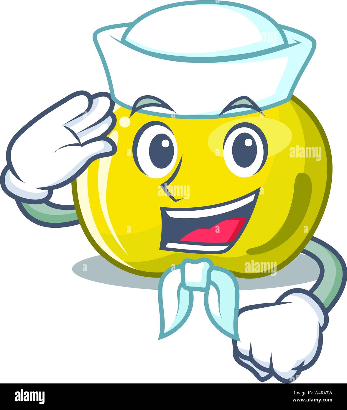 Sailor yellow apple the slices cartoon shape vector illustration Stock ...