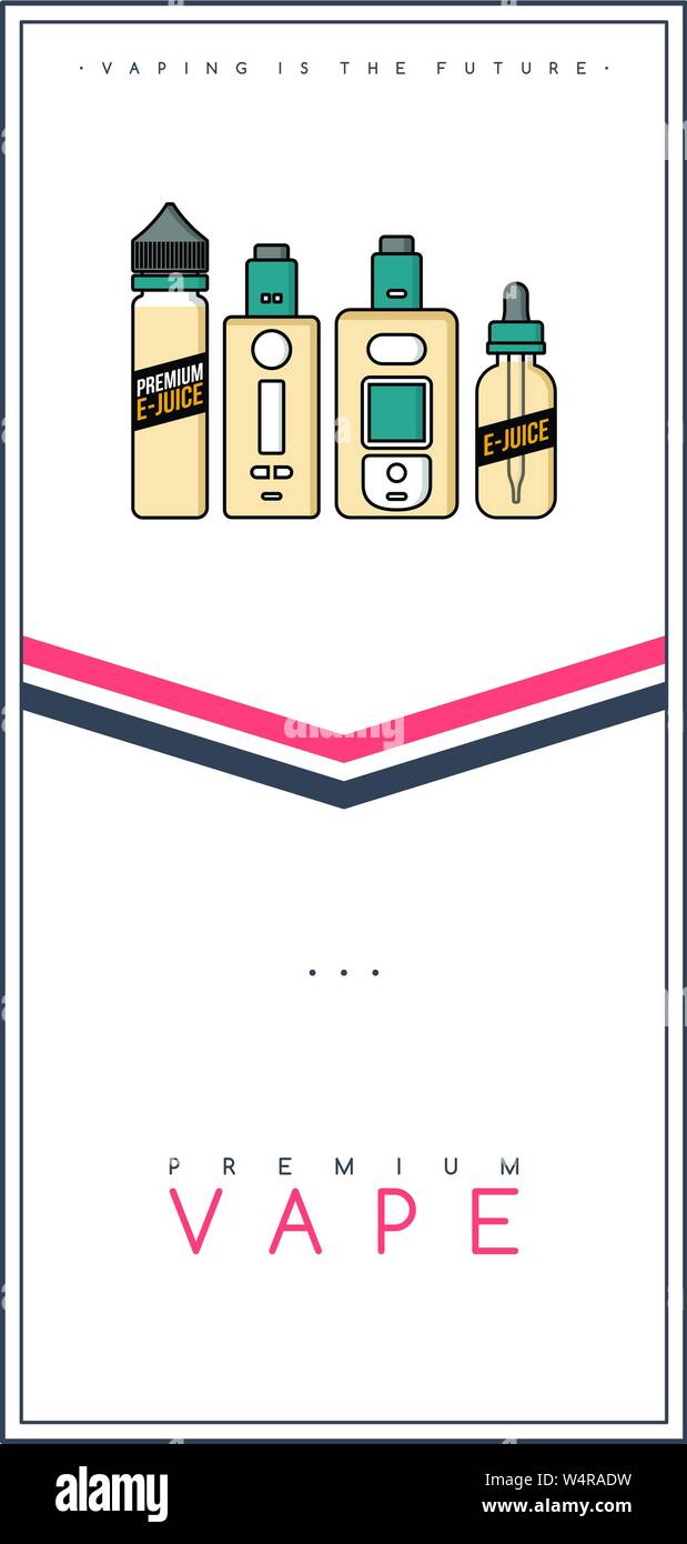 vaporizer electric cigarette smoke theme flyer template vector art ...