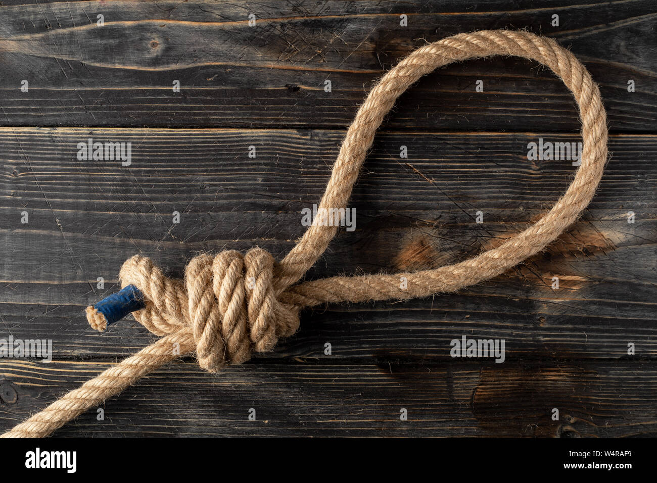 hangman's noose. Gallows knot. Rope node Stock Photo - Alamy
