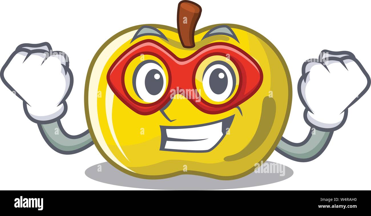 Super hero yellow apple in the character shape vector illustration ...