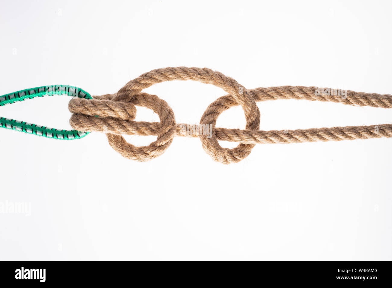 Fisherman's Bend isolated on white background. Rope node Stock Photo ...