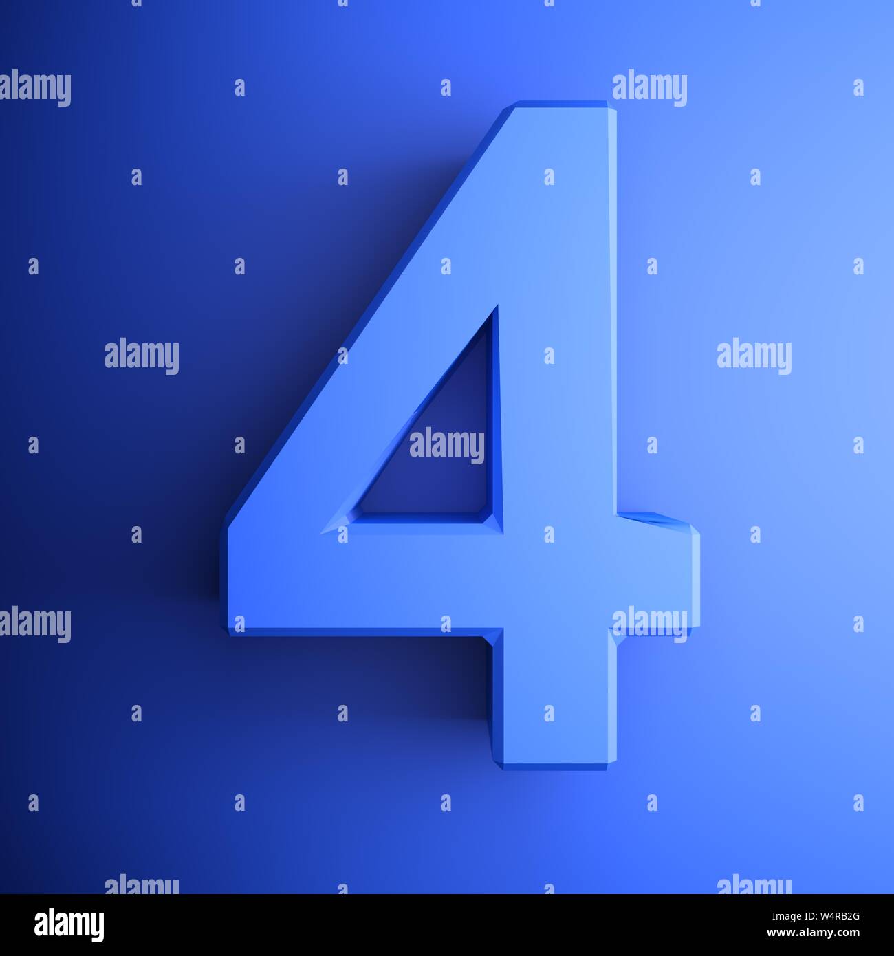 Blue icon number 4 - 3D rendering illustration Stock Photo - Alamy