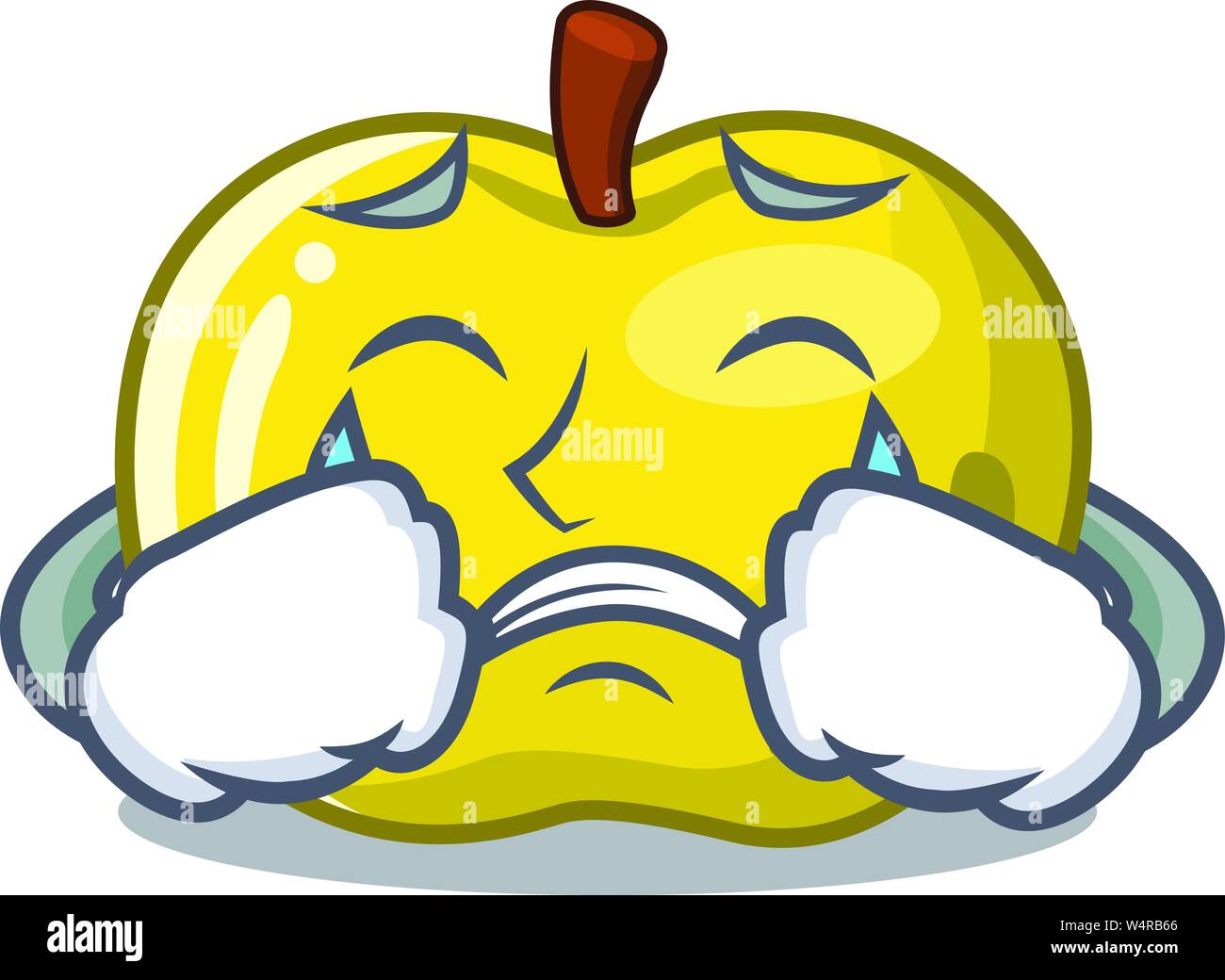 Crying yellow apple isolated with the mascot vector illustration Stock ...