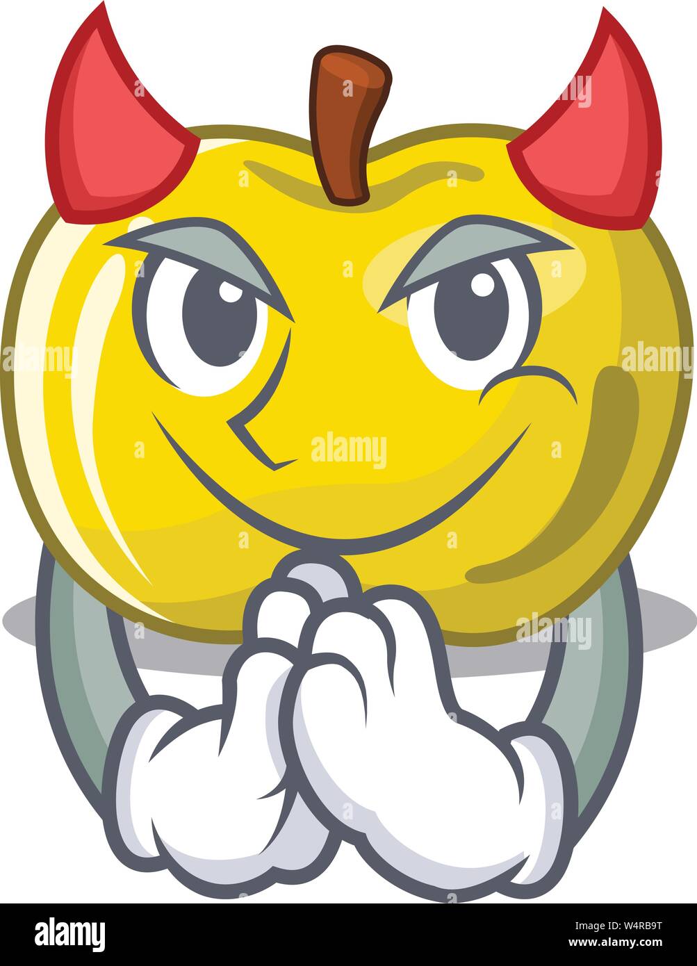 Devil yellow apple isolated with the mascot vector illustration Stock ...