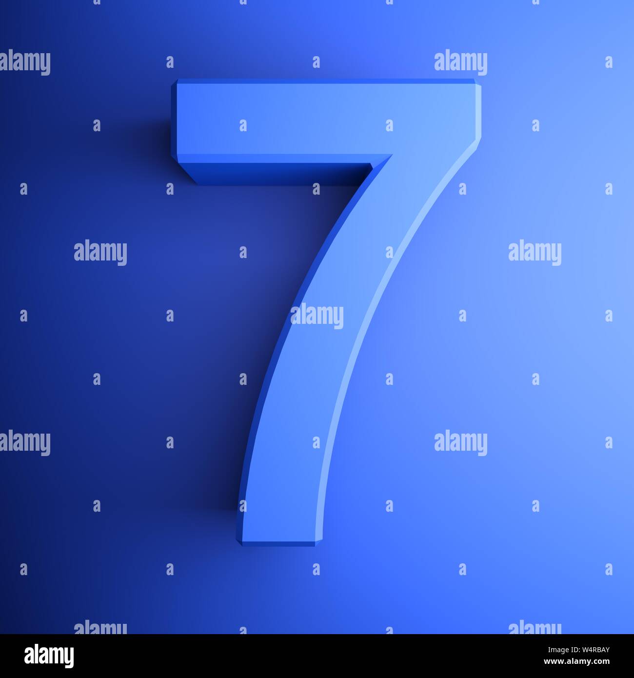 Blue square number 7 icon - 3D rendering illustration Stock Photo - Alamy