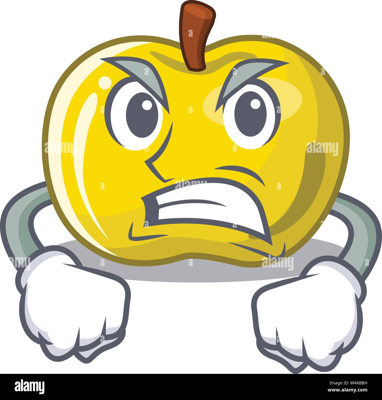 Angry yellow apple isolated with the mascot vector illustration Stock ...