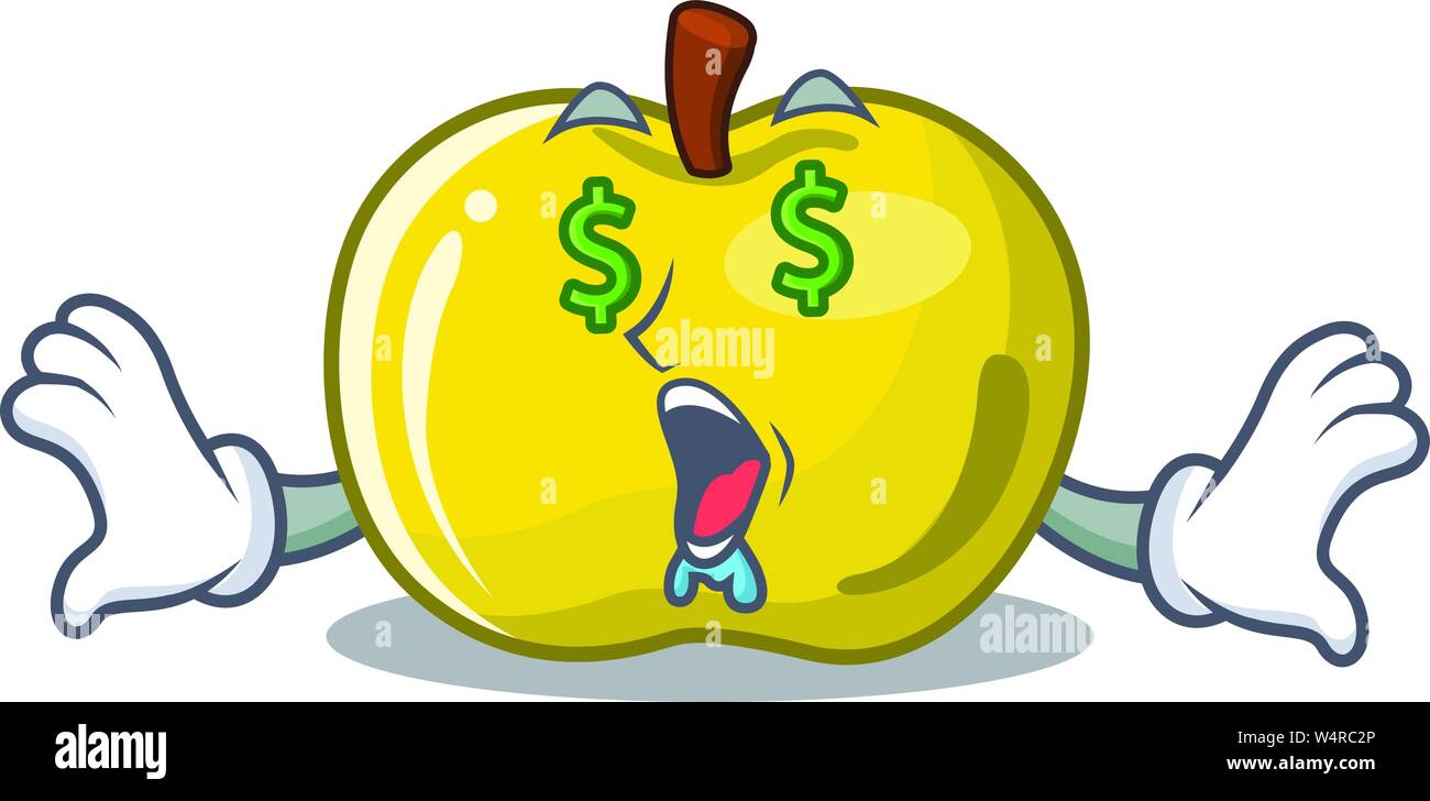 Money eye yellow apple in a cartoon basket vector illustration Stock ...