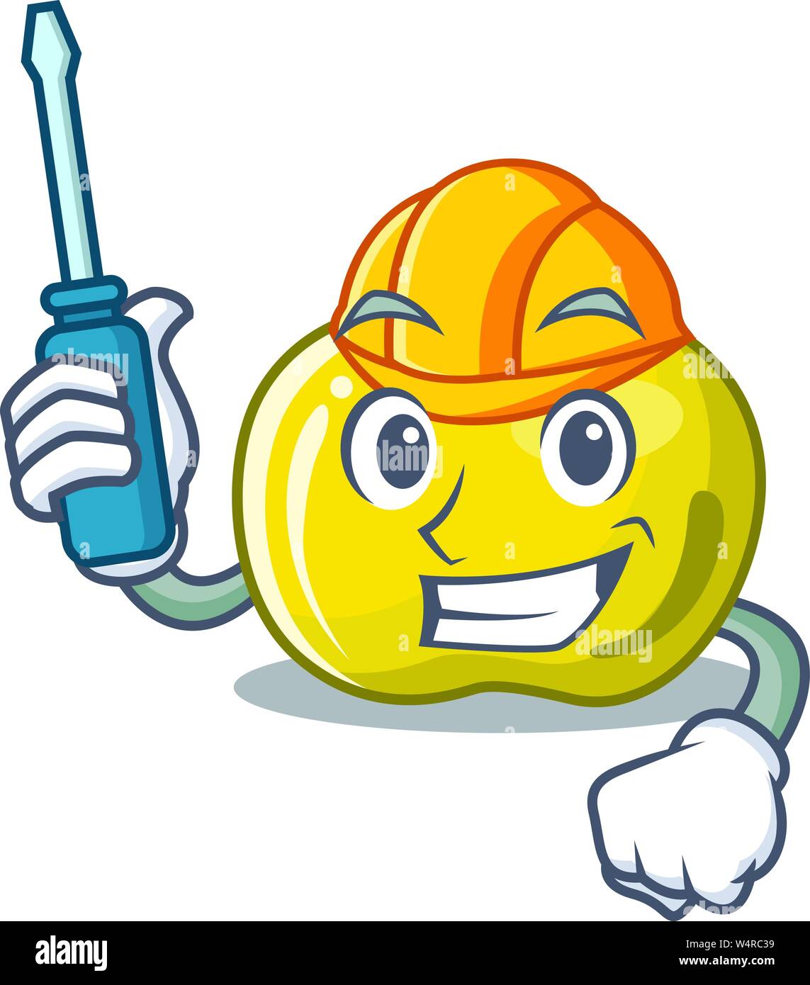 Automotive yellow apple in a cartoon basket vector illustration Stock ...