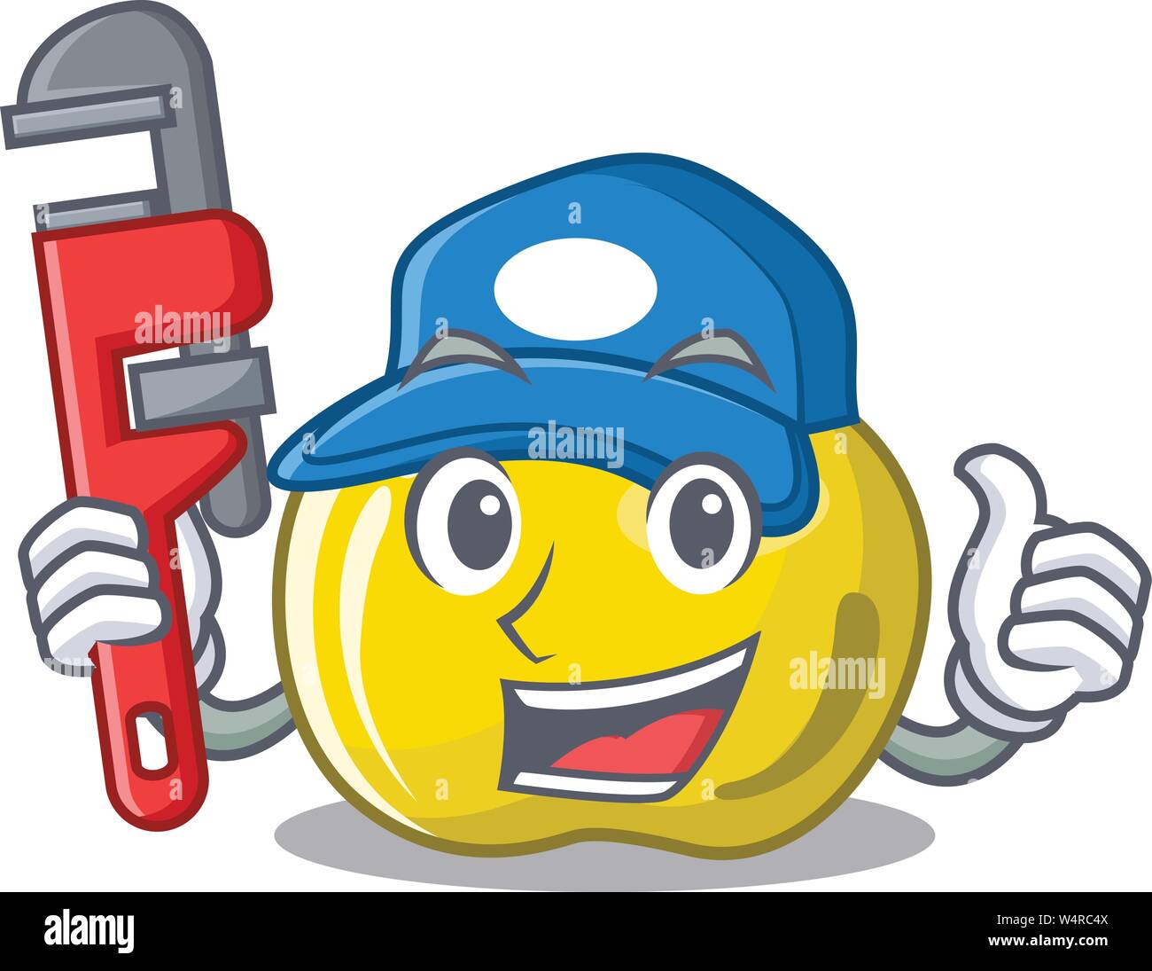 Plumber yellow apple in a cartoon basket vector illustration Stock ...