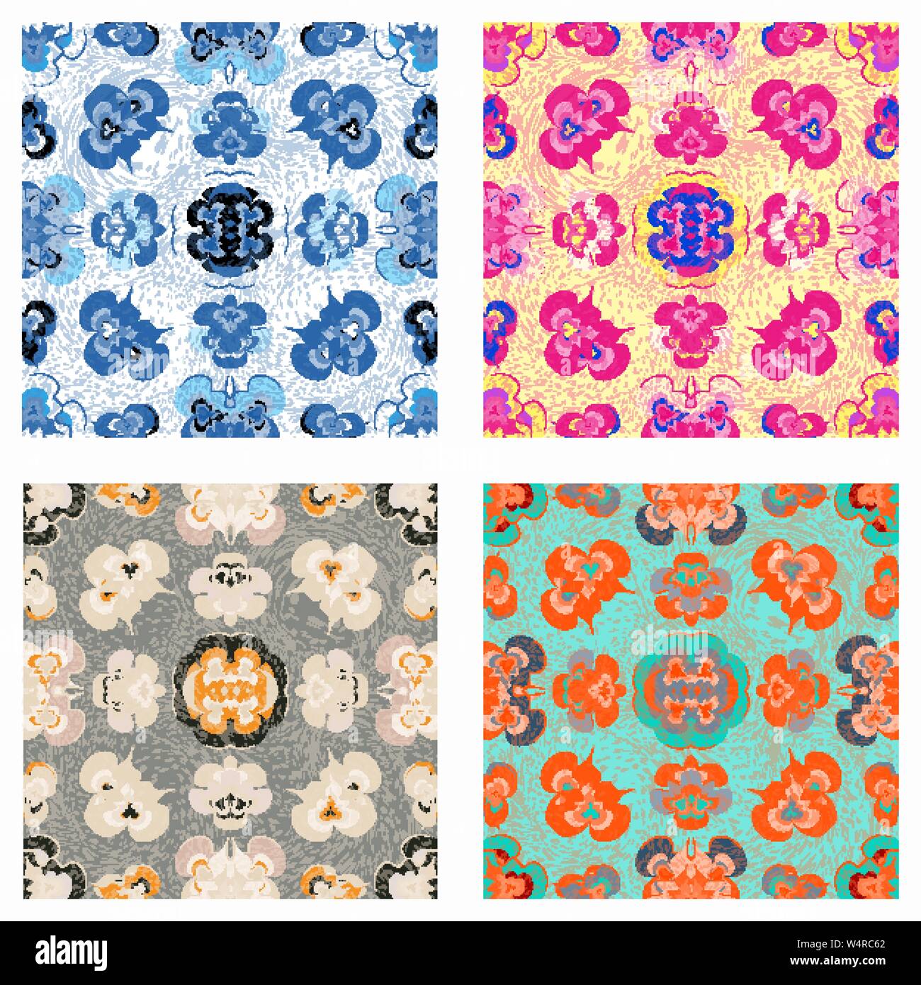 color retro wallpaper collection of vector illustration Stock Vector ...