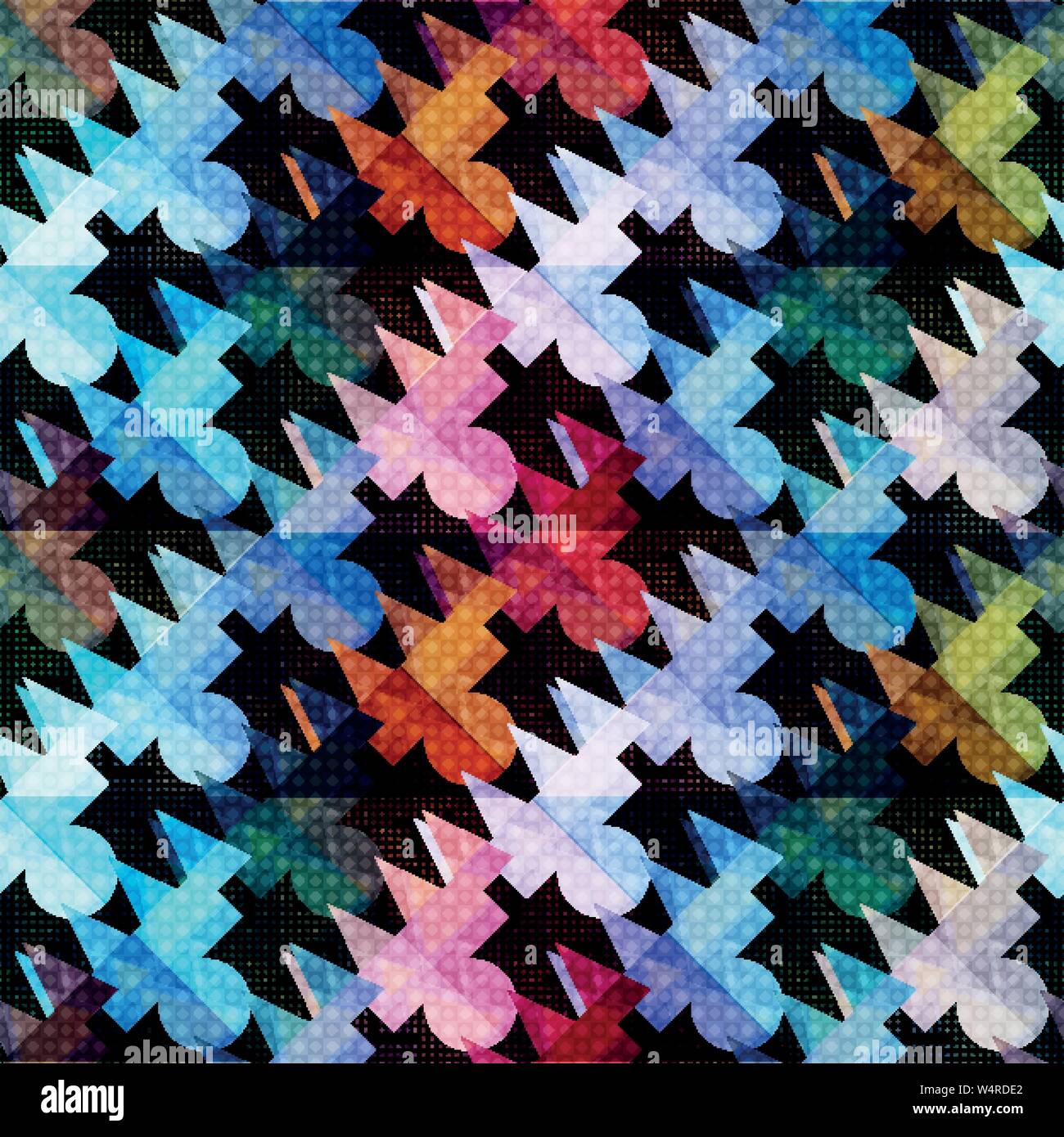 psychedelic colored polygons Abstract seamless geometric pattern on a ...