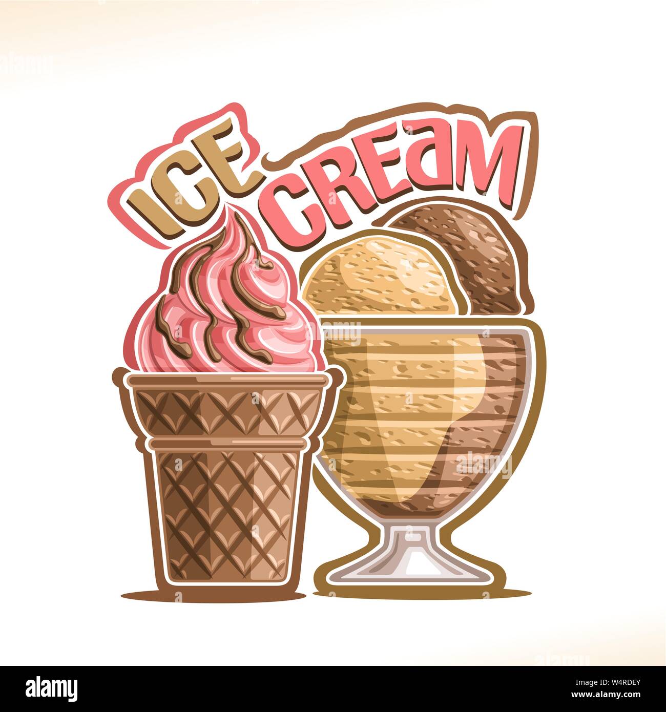 Vector illustration of natural Ice Cream Stock Vector Image & Art - Alamy