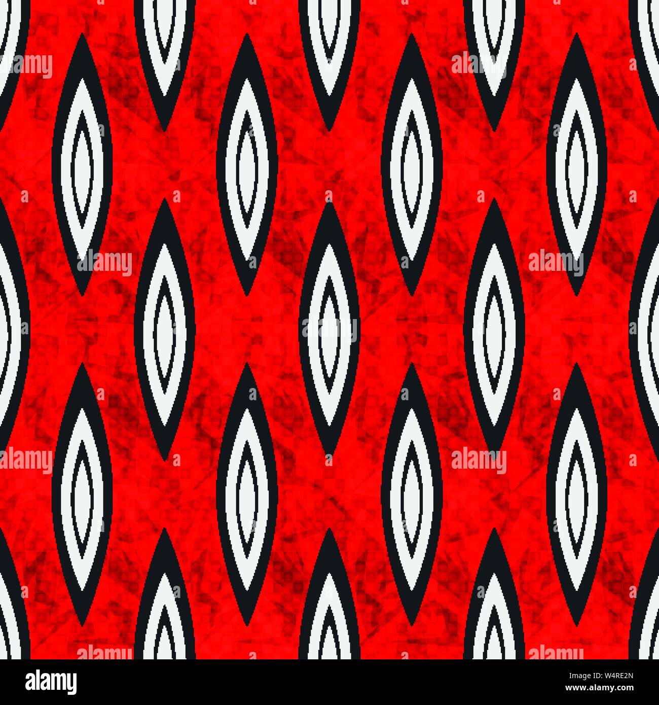 geometric abstract objects on red background seamless pattern Stock ...