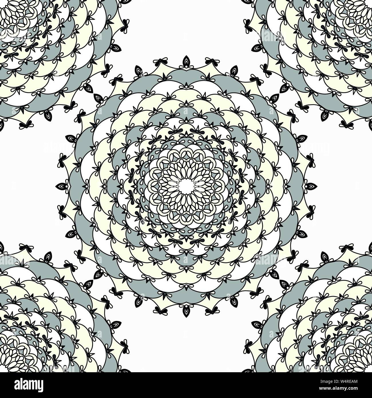 monochrome seamless pattern. Vintage elements. Vector illustration ...