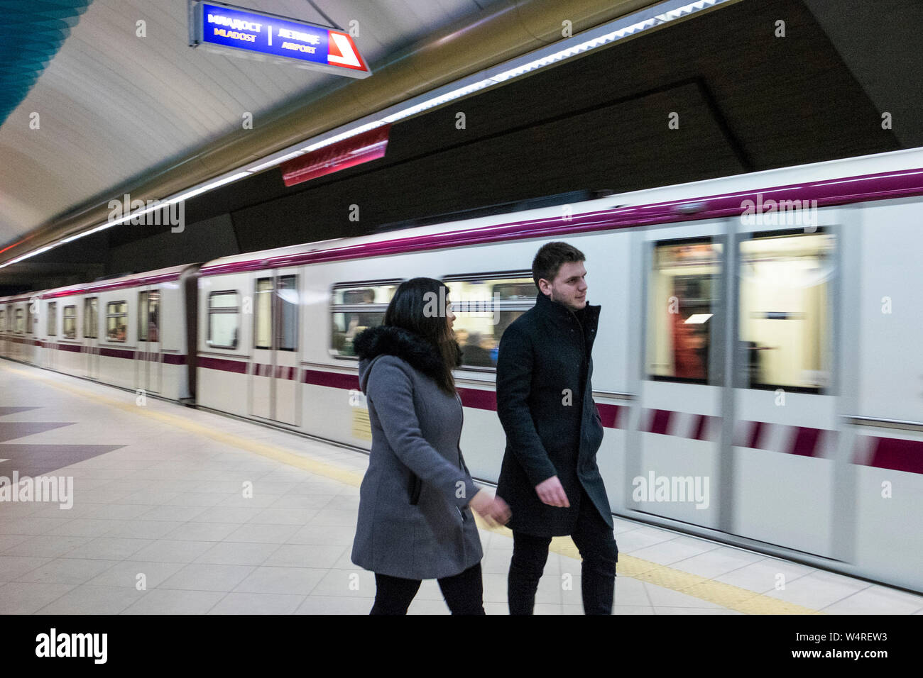 Sofia metro train interior hi-res stock photography and images - Alamy