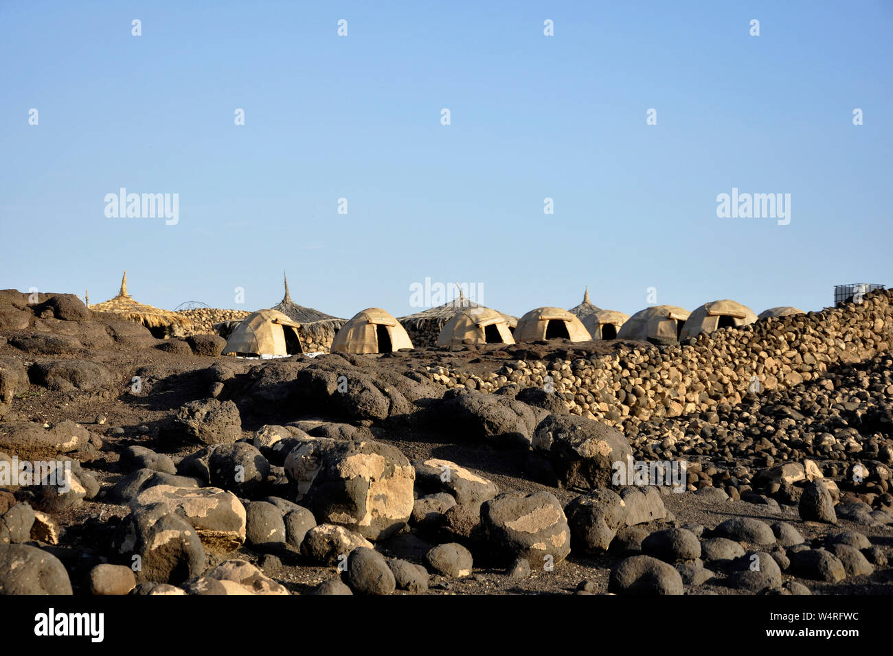 Djibouti, Abbe lake area, local village Stock Photo - Alamy
