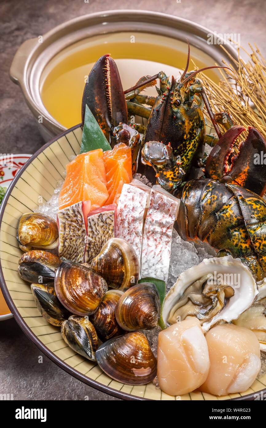 Plate of various seafood, Taipei, Taiwan Stock Photo - Alamy