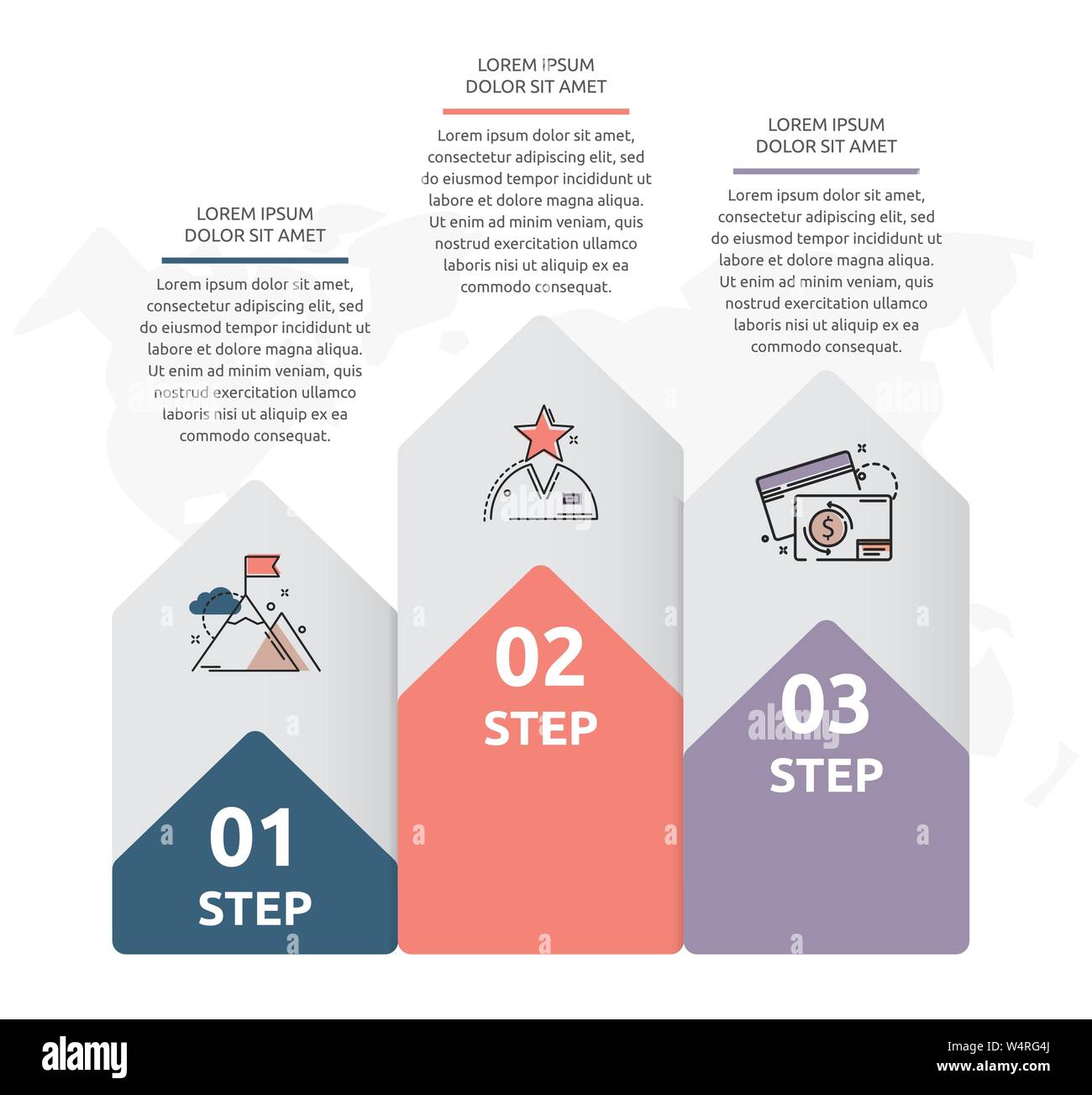 Vector infographic flat template concept for three labels, diagram ...