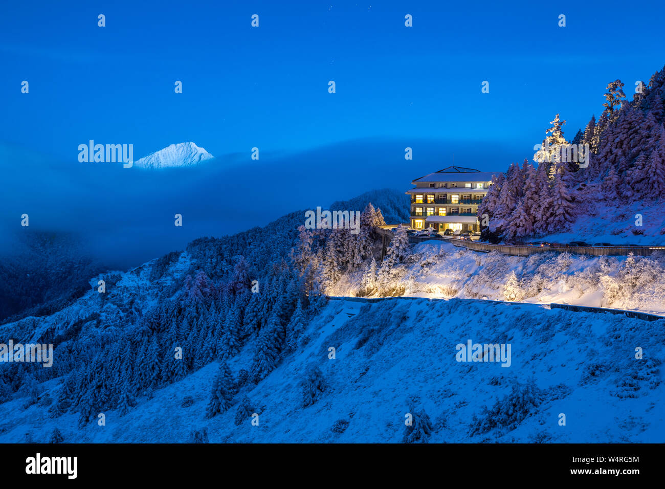Secluded building in Mount Hehuan, Hualien County, Taiwan Stock Photo ...