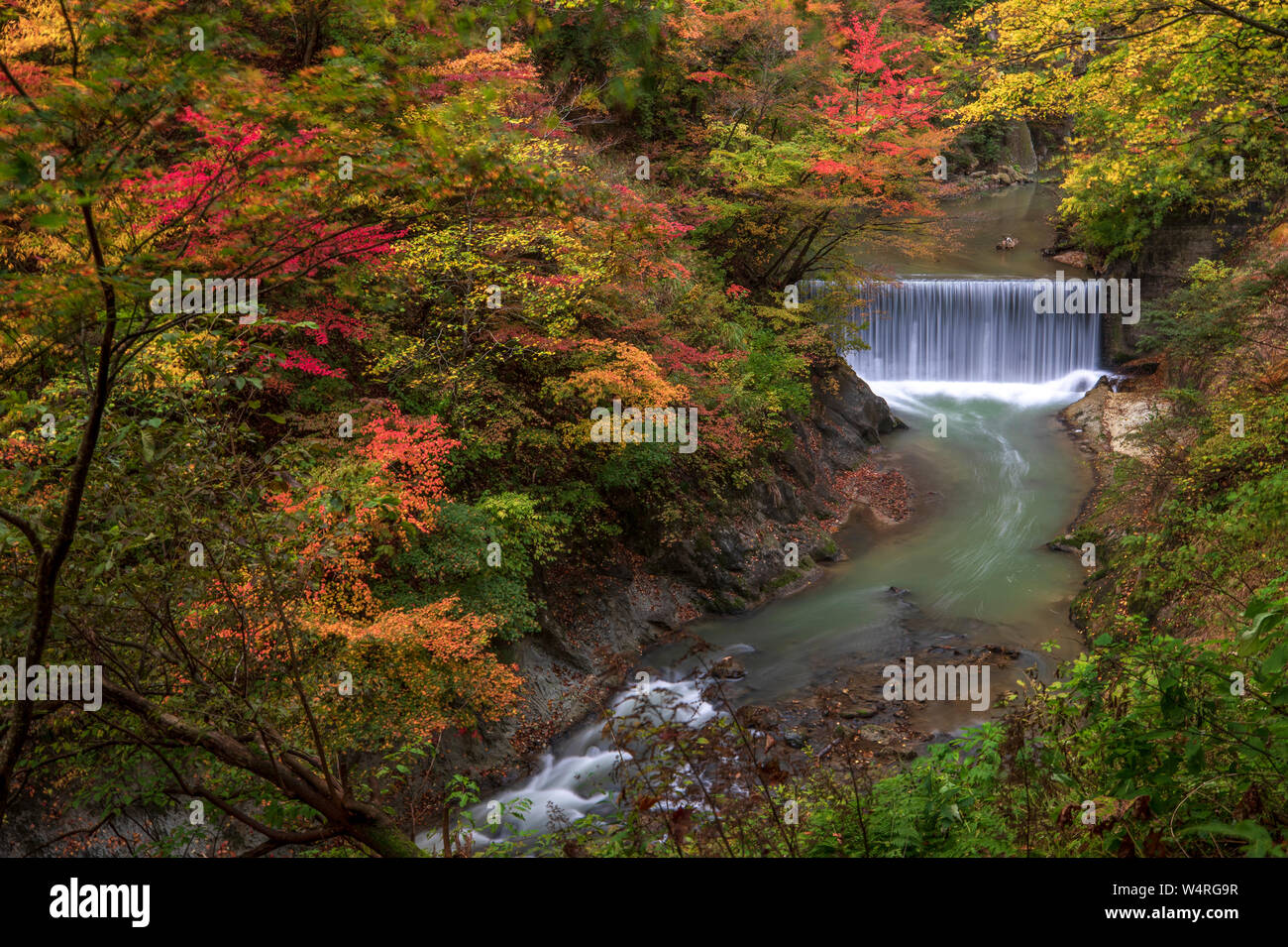 Waterfall in Naruko Gorge, Osaki, Miyagi Prefecture, Japan Stock Photo ...
