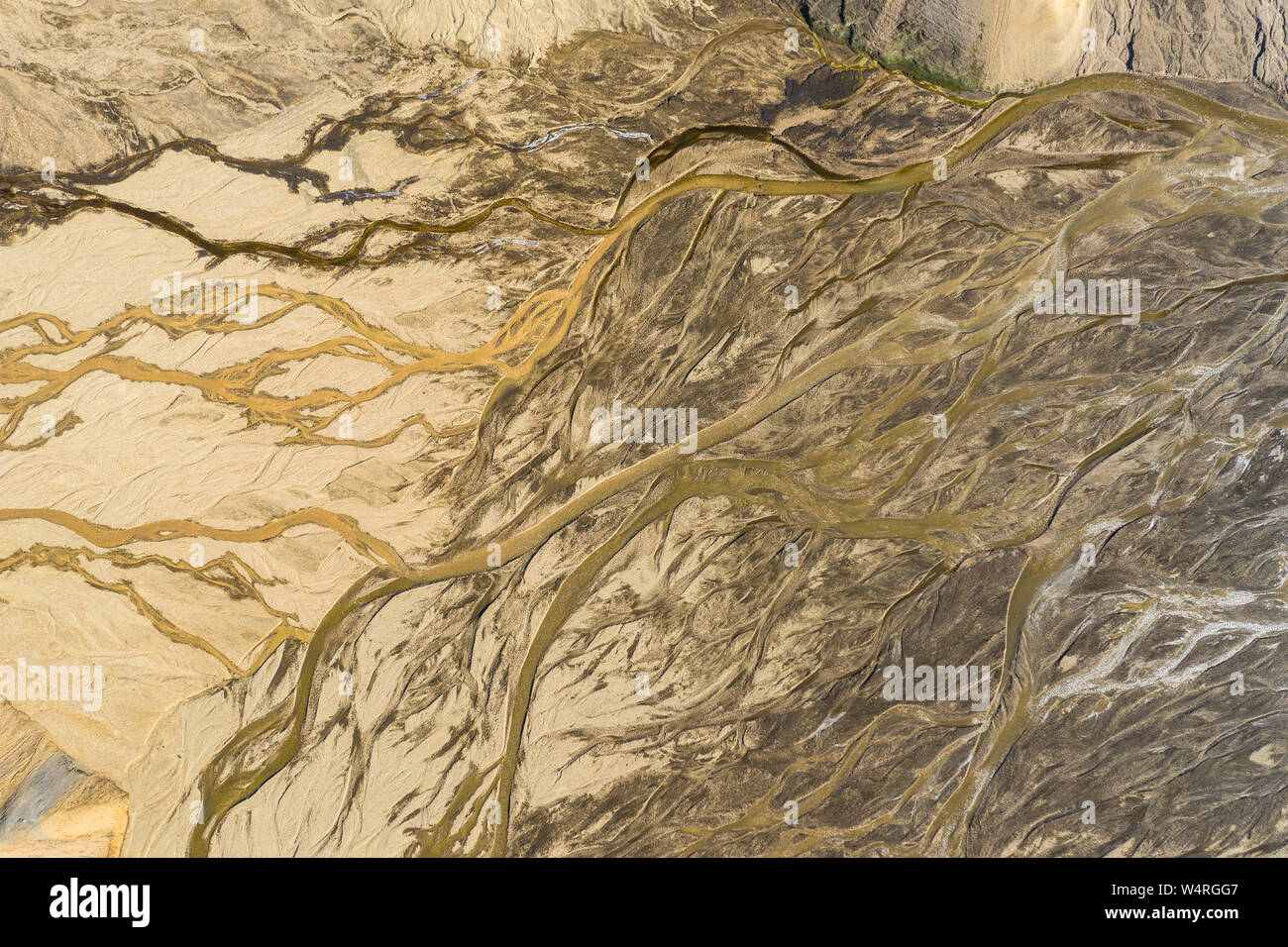 Aerial photograph of a glacial river Stock Photo - Alamy