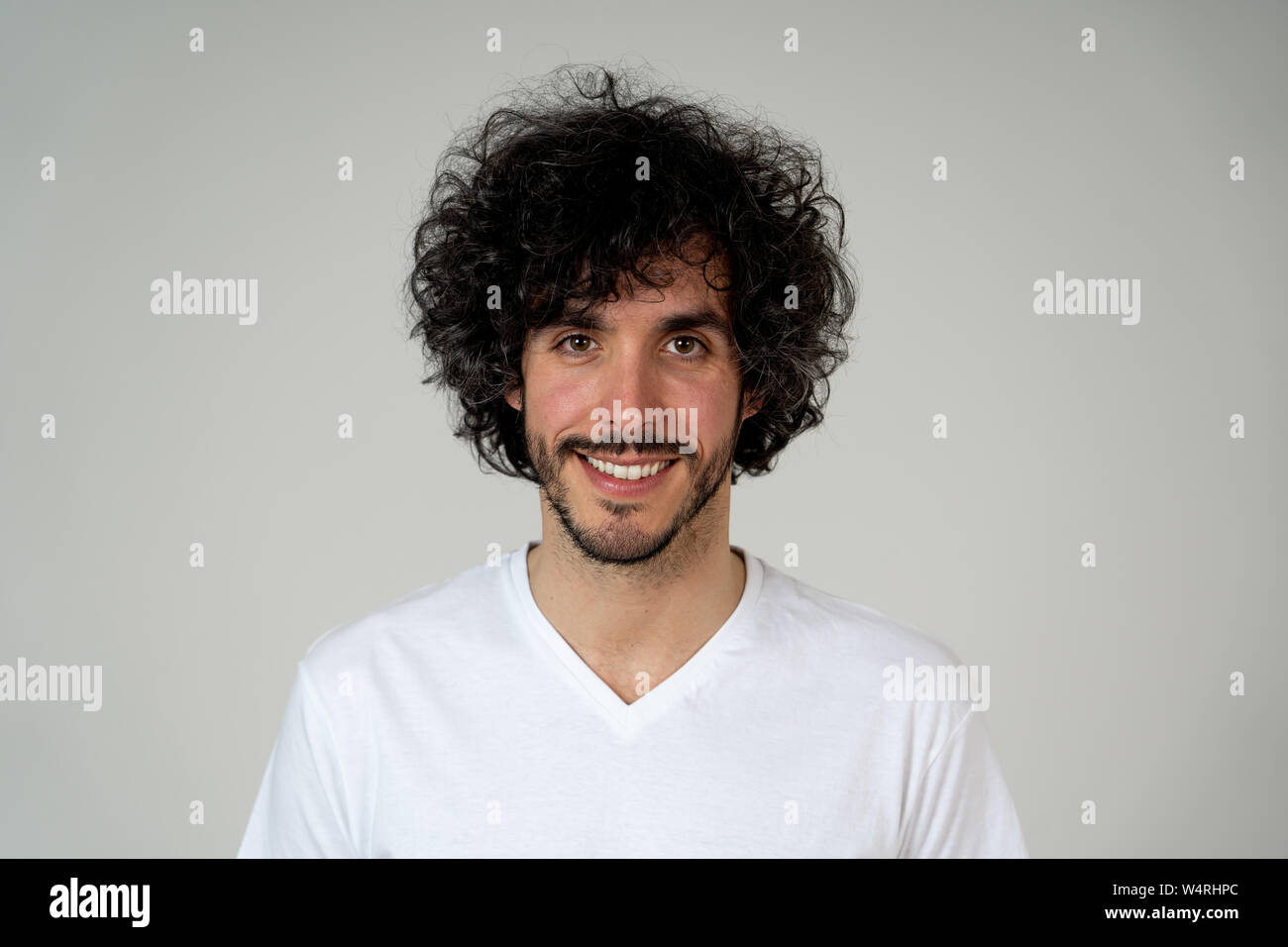 Portrait of attractive young model with happy face, beautiful smile and ...