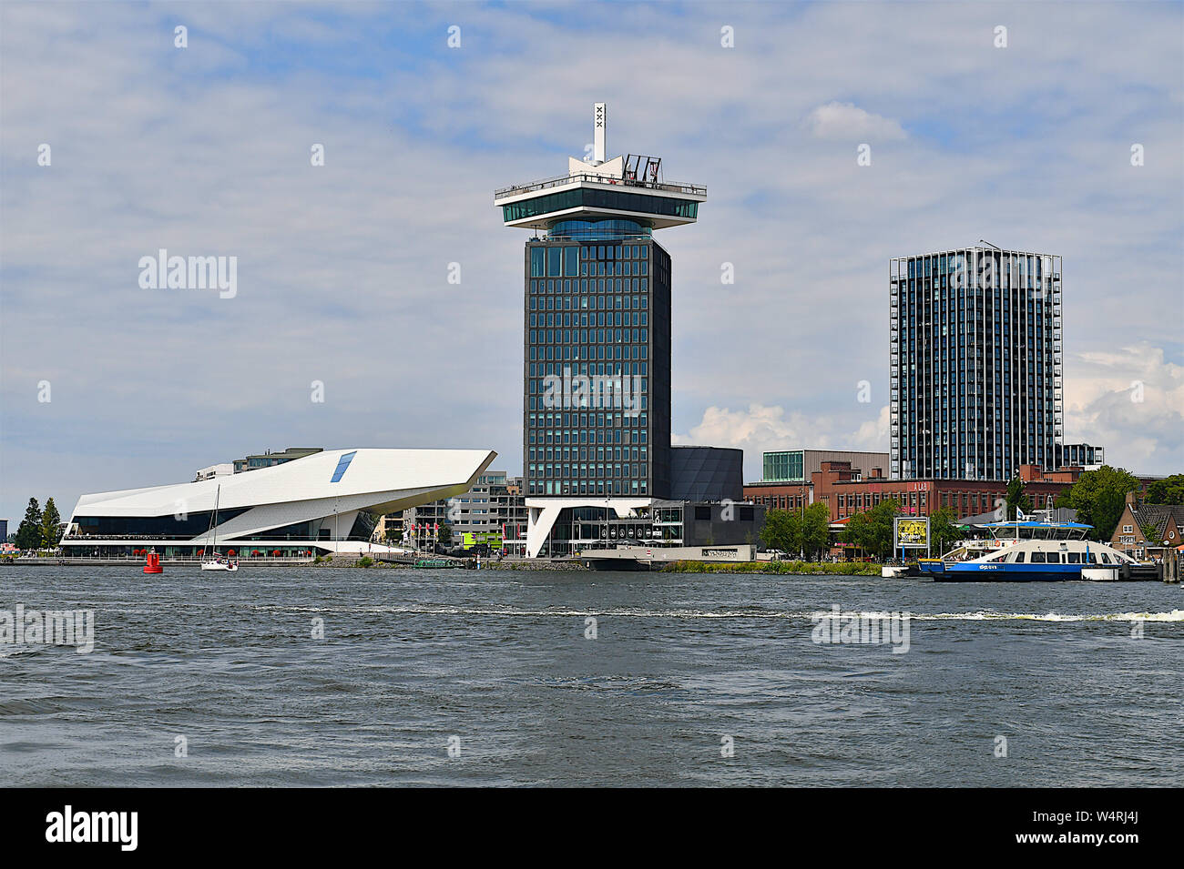 View of Adam tower by Ij river Stock Photo - Alamy