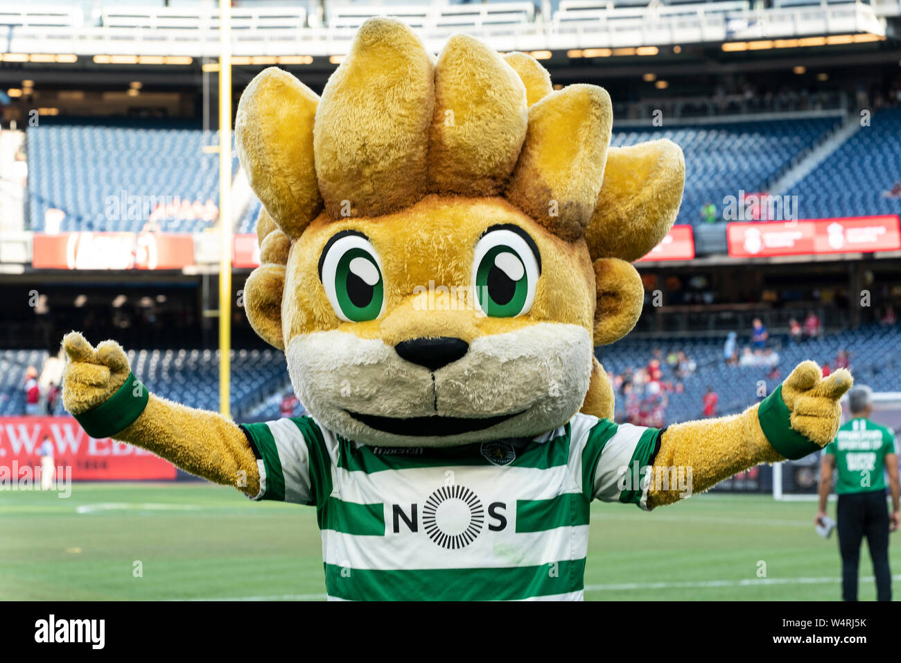 New York, United States. 24th July, 2019. Sporting CP mascot lion Jubas ...