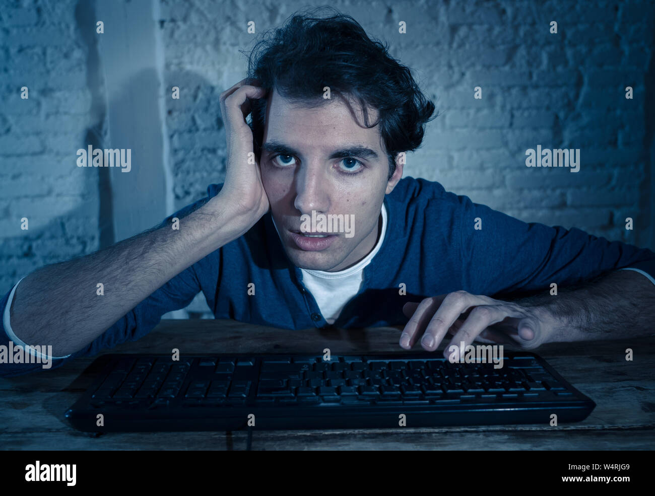 Male teenager computer night hi-res stock photography and images - Alamy