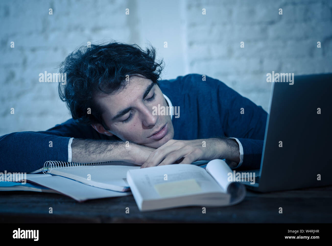 Male student sleeping on computer hi-res stock photography and images ...