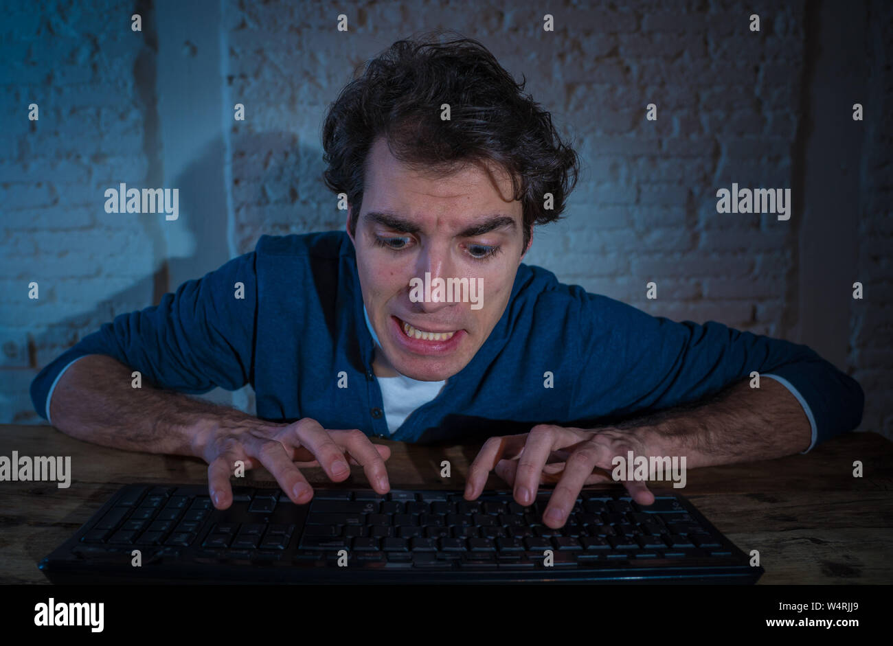 Man watching computer addiction hi-res stock photography and images - Alamy