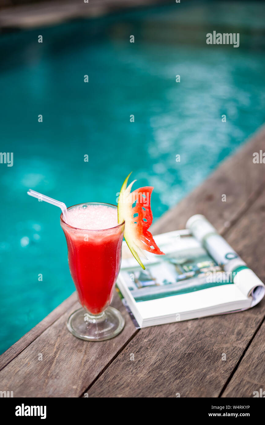 Glass of fresh watermelon juice, Ubud, Bali, Indonesia Stock Photo - Alamy