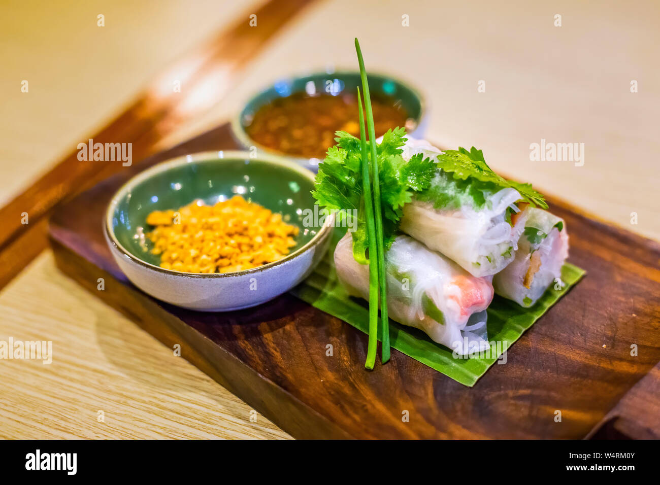 Seafood spring rolls, Ubud, Bali, Indonesia Stock Photo - Alamy