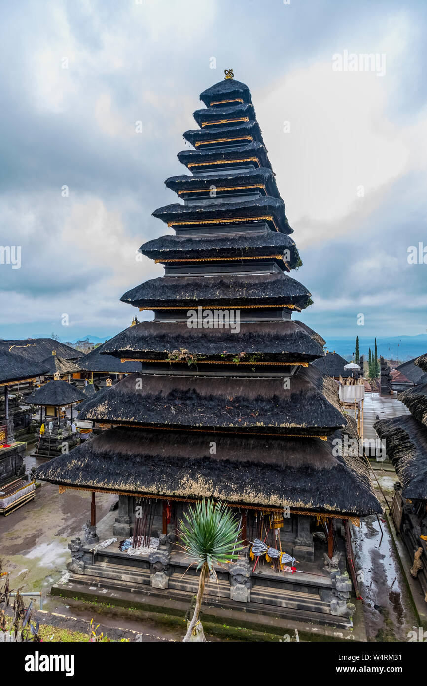 Old meru tower, Besakih, Bali, Indonesia Stock Photo - Alamy