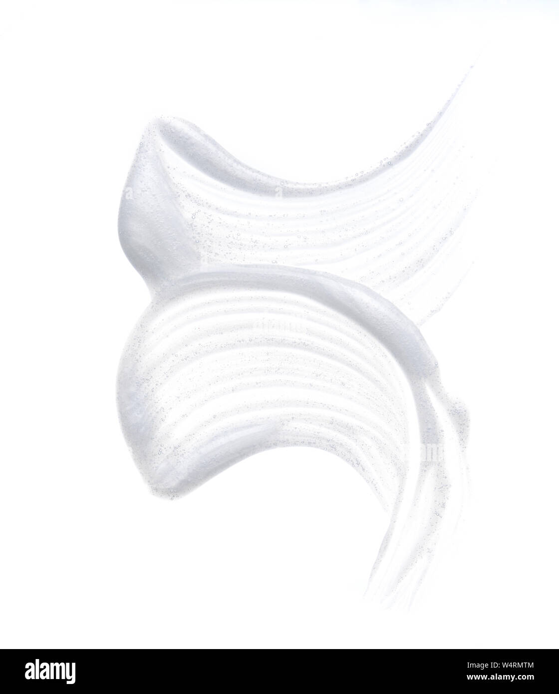 Pearly white smears and texture of face cream or acrylic paint isolated ...