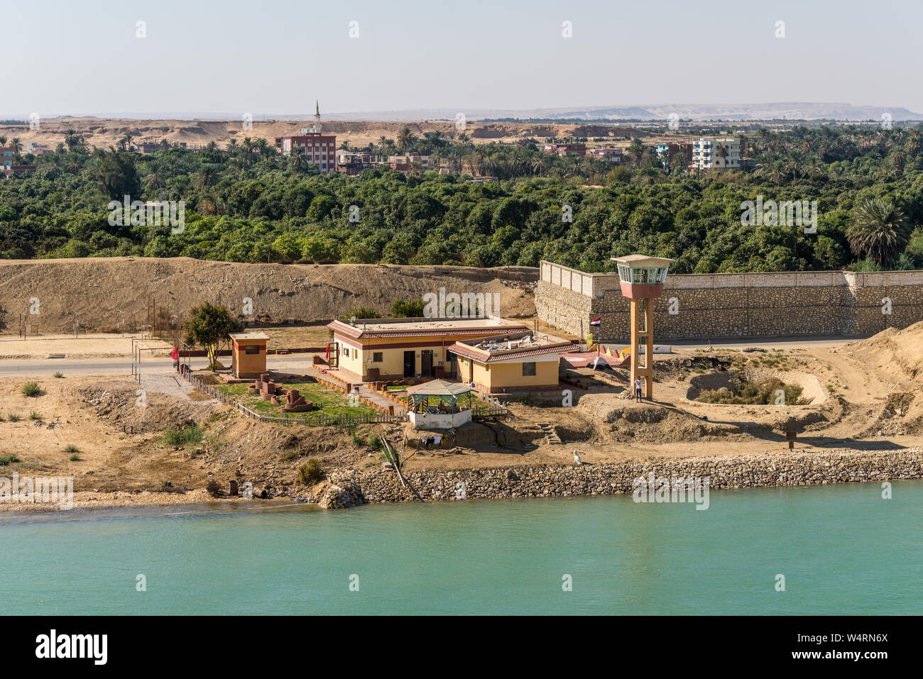 Suez, Egypt - November 5, 2017: Landscape with military watch tower on ...