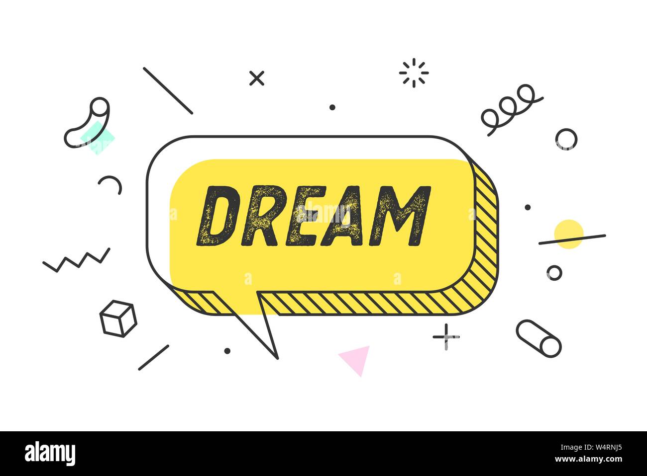 Dream. Banner, speech bubble, poster and sticker concept Stock Vector ...