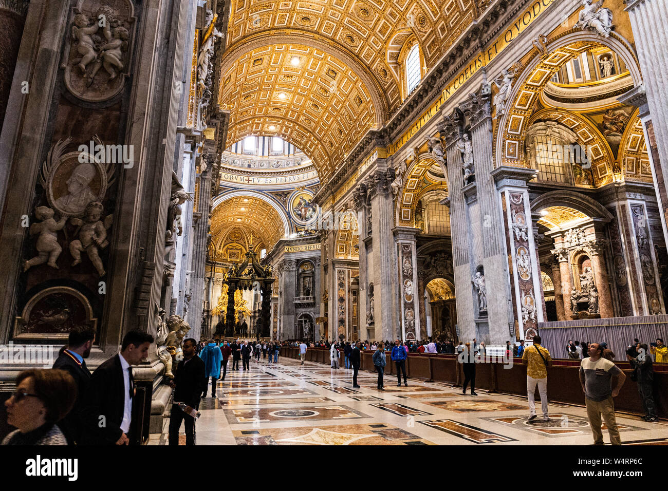 ROME, ITALY - JUNE 28, 2019: crowd of tourists walking and looking ...